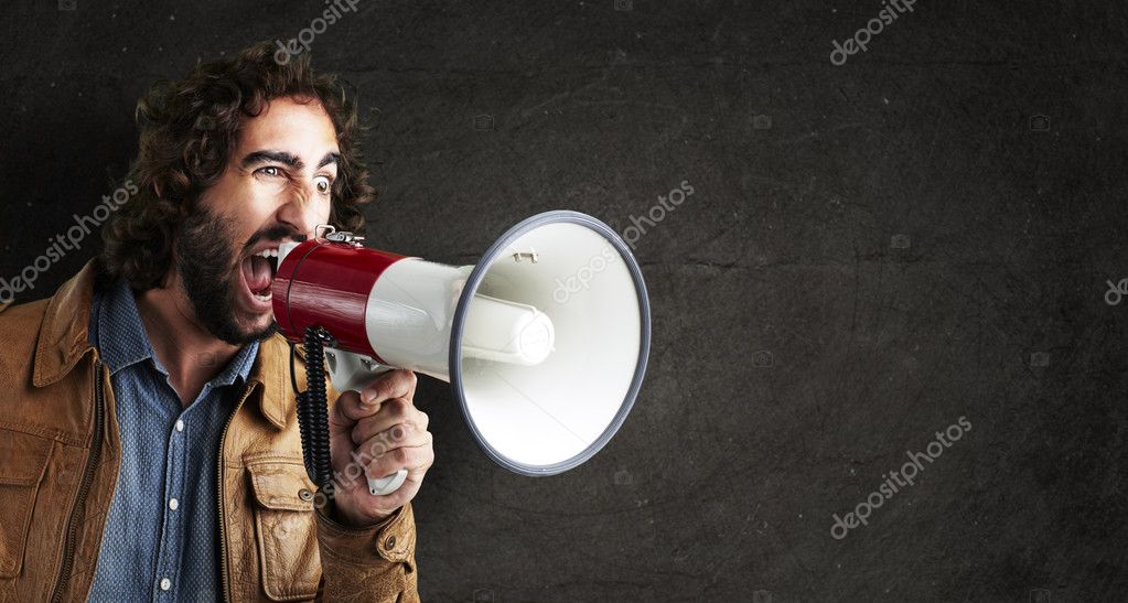 Man with megaphone — Stock Photo © Krakenimages.com #11477274