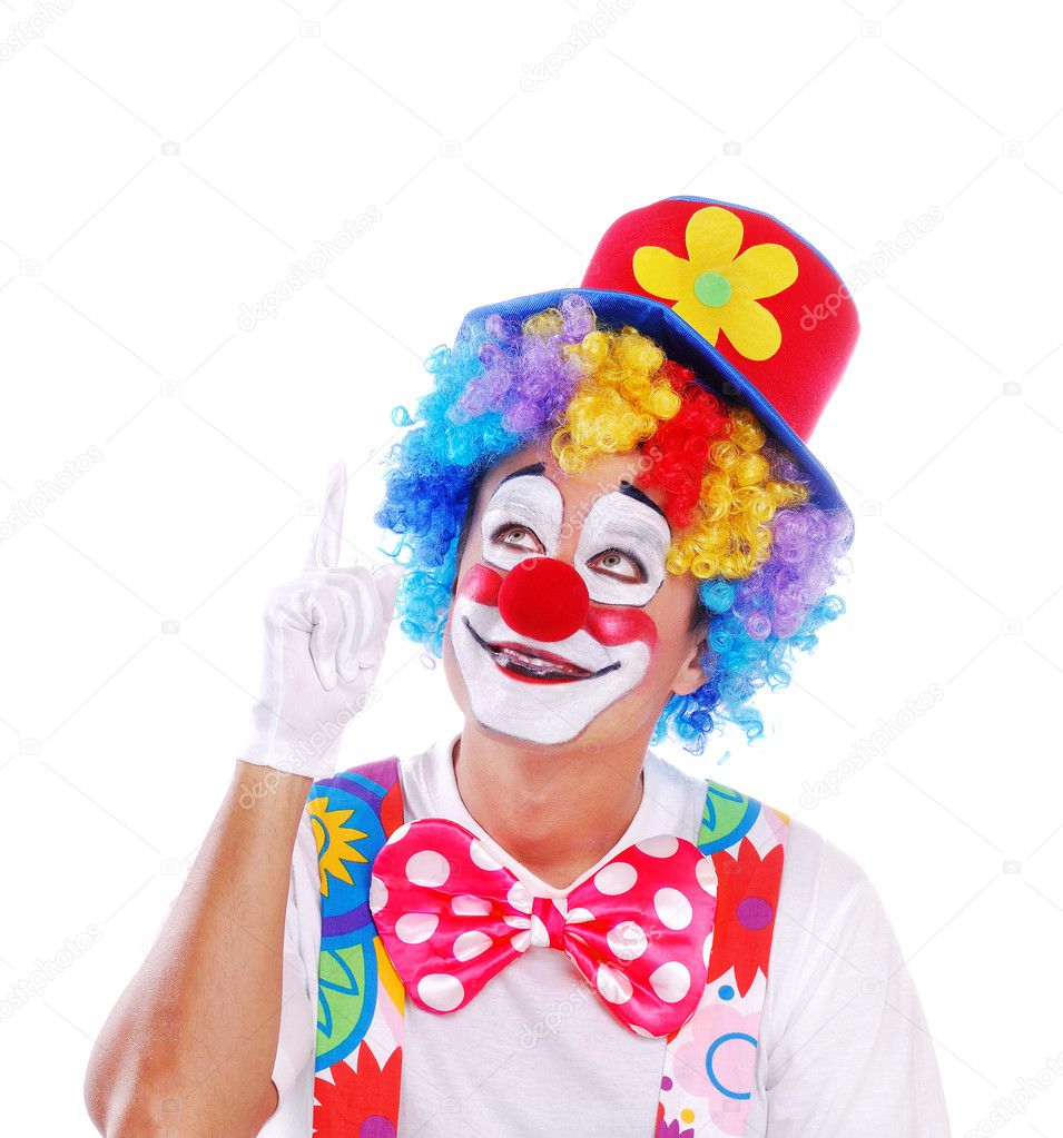 Happy clown on white background — Stock Photo © iagodina #12217146