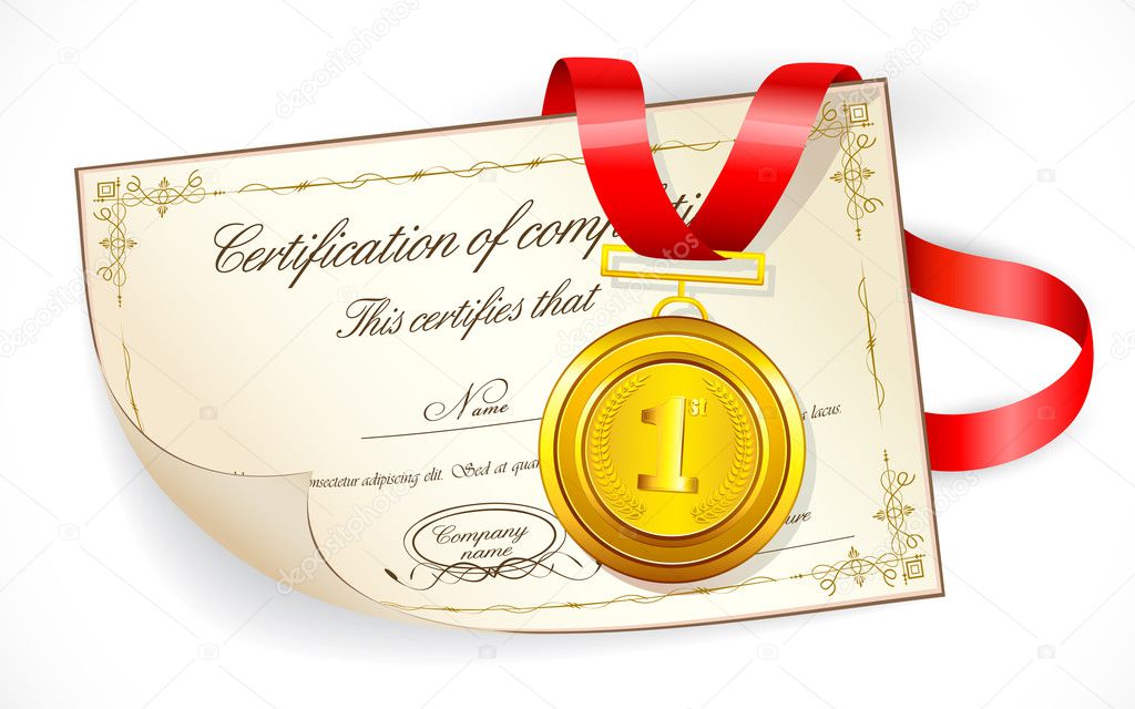 Medal on Certificate Stock Vector by ©vectomart 12343319