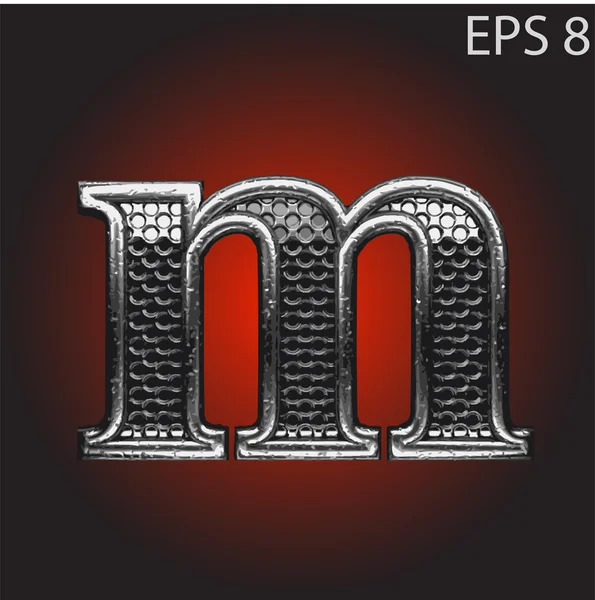 Silver metallic letter M — Stock Vector © SSylenko #2772152