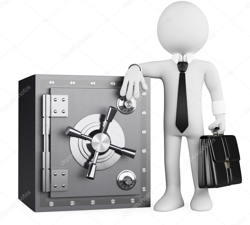 3D business white . Banker and safe Stock Photo by ©real_texelart 11217908