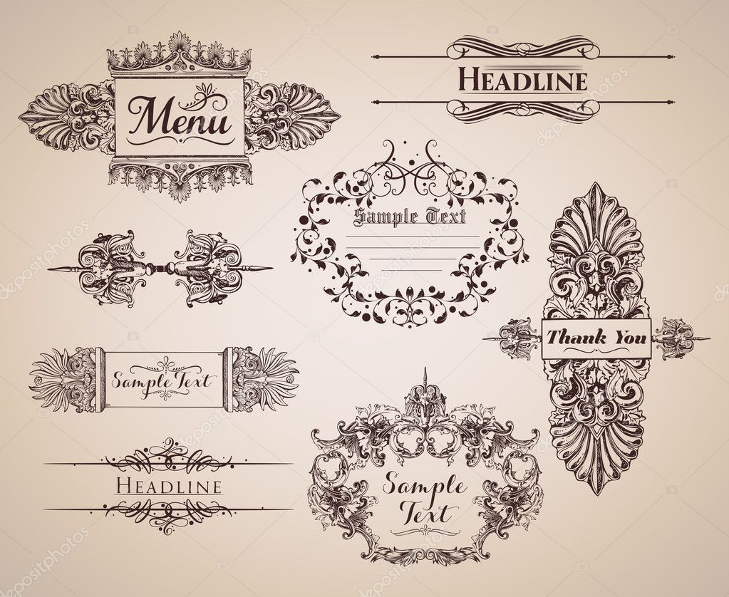 Vintage Ornament Set Stock Vector Image by ©EnginKorkmaz #11165709