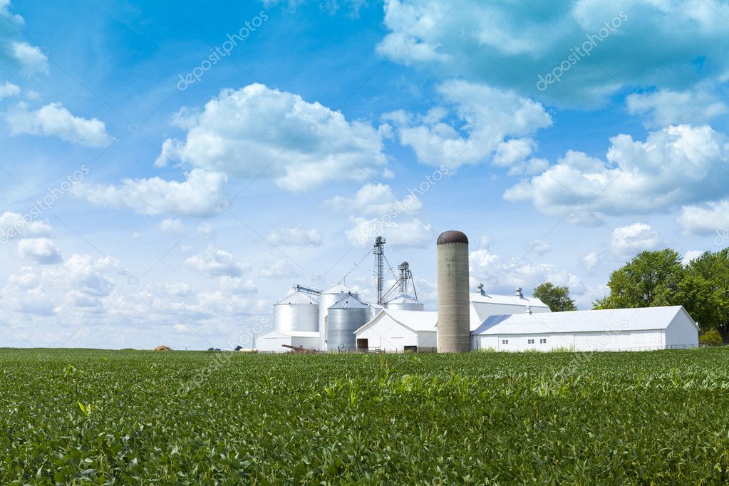 White Farm With Cloudy Sky Stock Photo by ©maxym 12348565