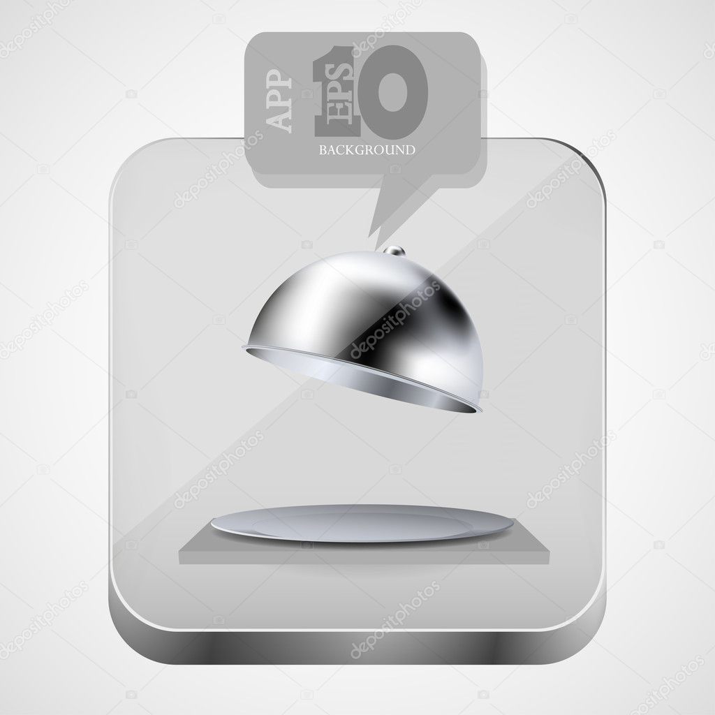 Vector open tray app icon with gray bubble speech. Eps10 Stock Vector ...