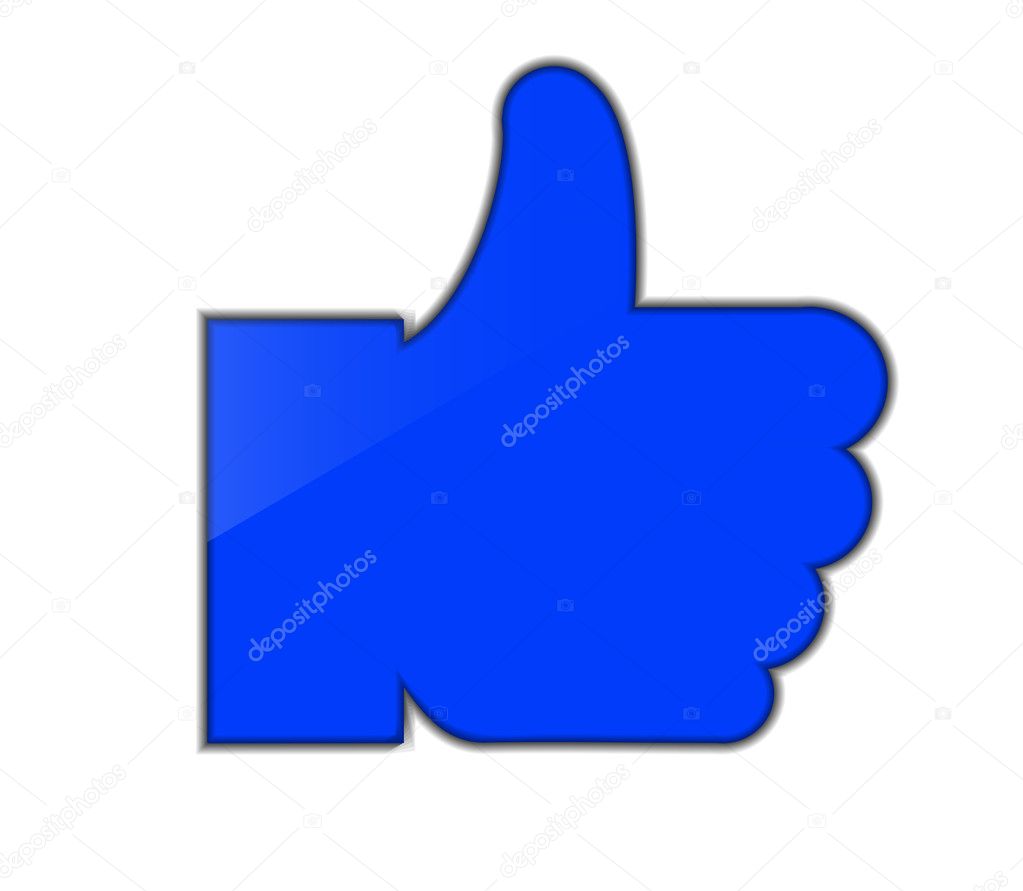 Blue thumb up isolated on white. Stock Photo by ©trambo 11331977