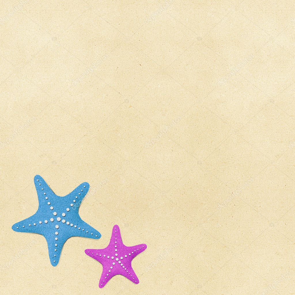 Starfish on beach recycled papercraft background Stock Photo by ©kanate ...