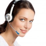 Support phone operator in headset, isolated Stock Photo by ©g_studio 10567451