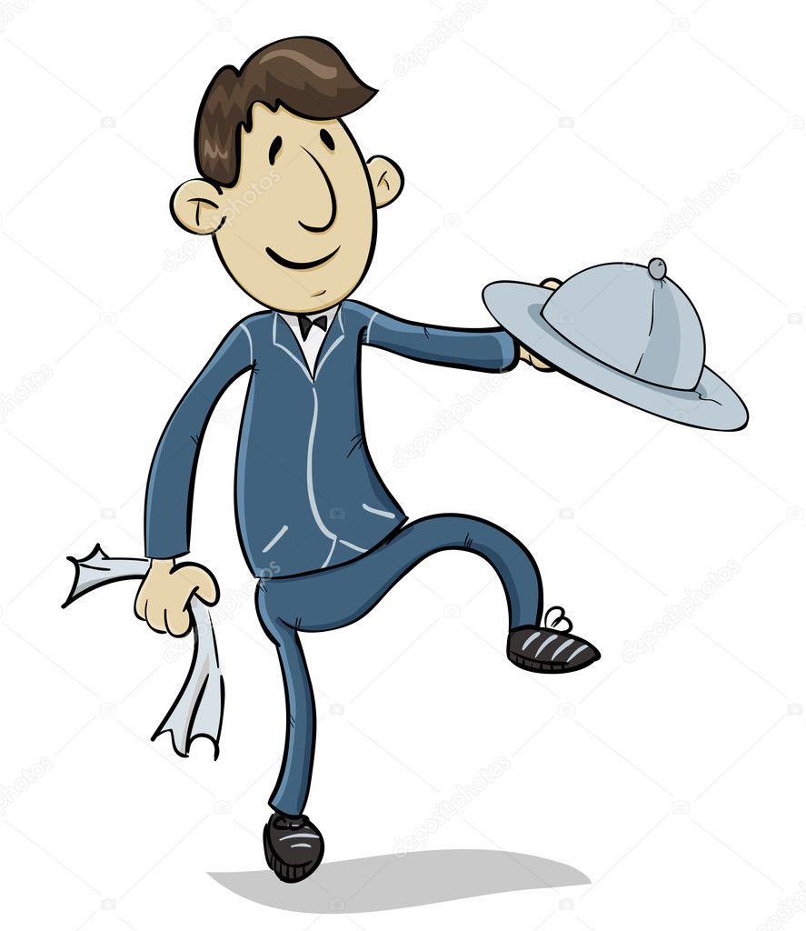 Camarero de dibujos animados Vector de stock #11166927 de ©larsvegas1982