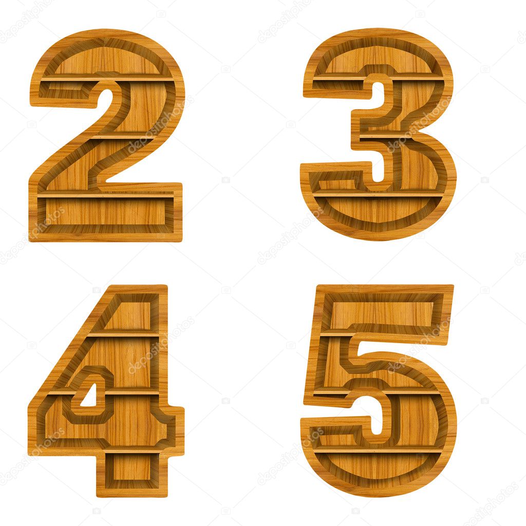 Number made from wood, isolated on white background. — Stock Photo ...