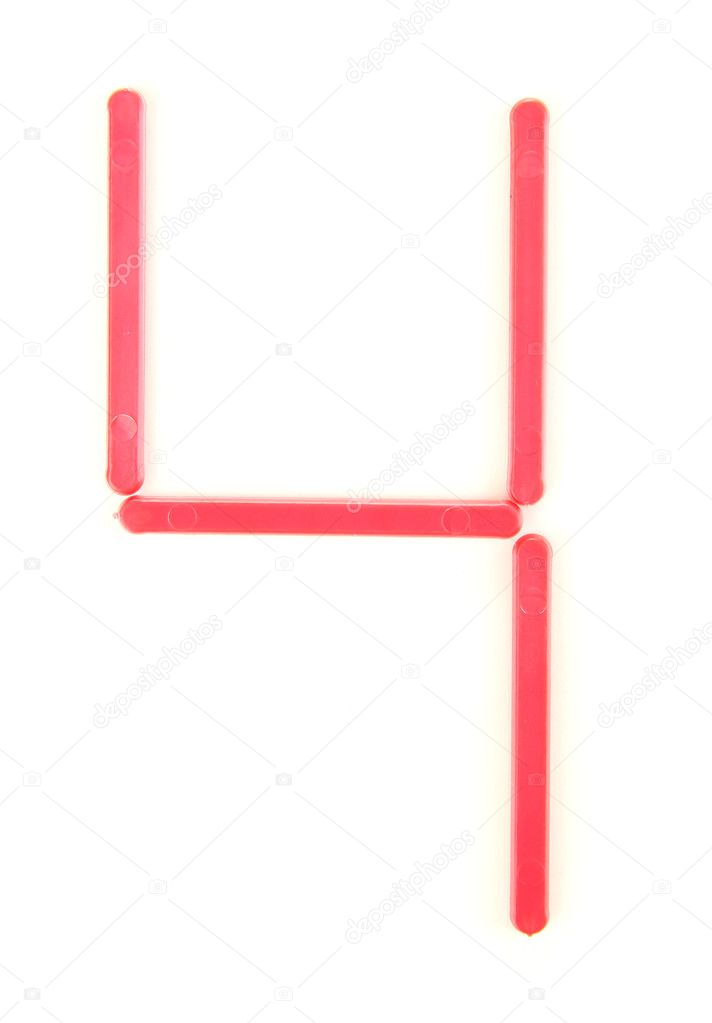 Color counting sticks formed number isolated on white — Stock Photo ...