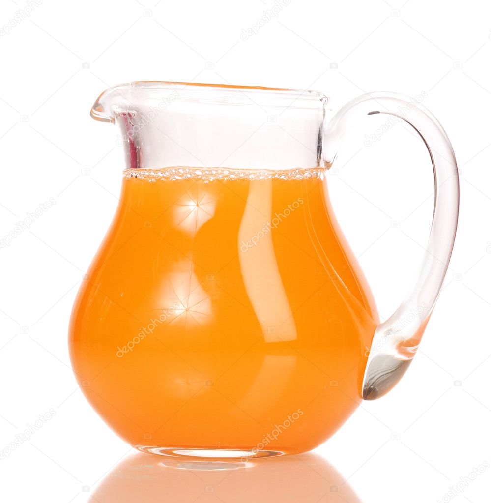 jugo tropical en la jarra de vidrio aislada en blanco — Foto stock ...