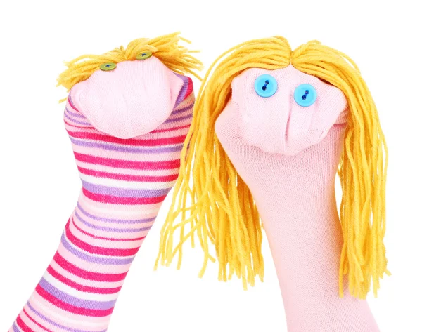Cute sock puppets isolated on white Stock Photo by ©belchonock 13541779