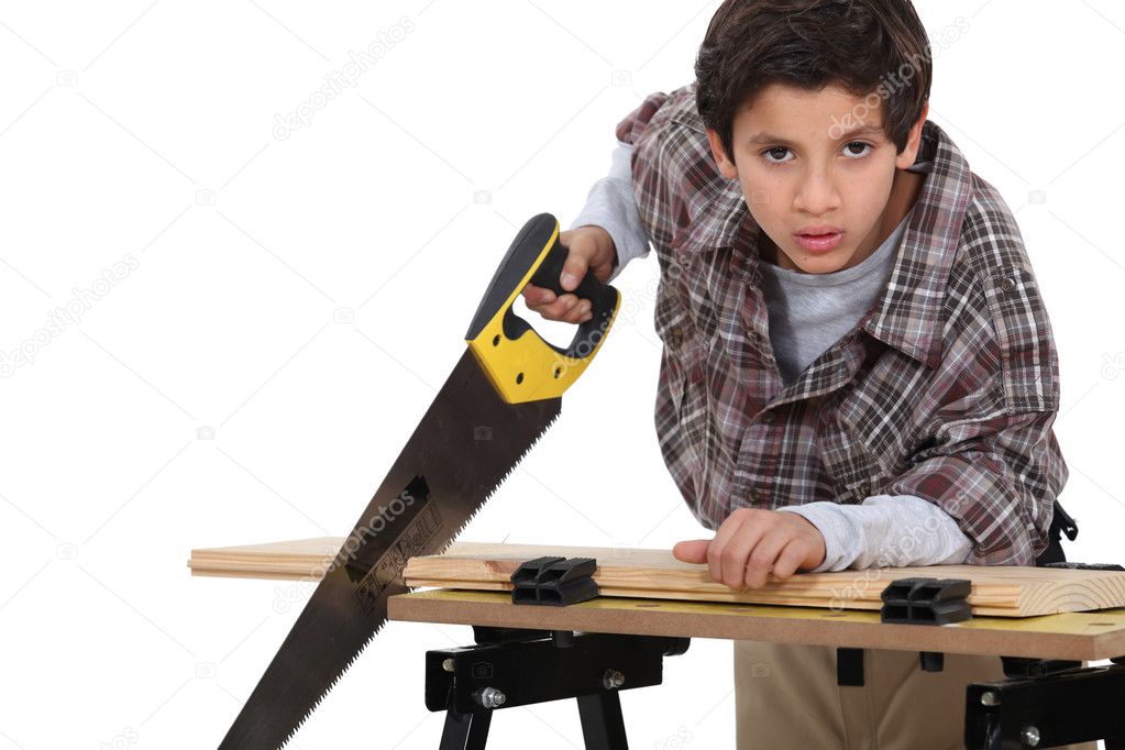 A little boy carpenter. ⬇ Stock Photo, Image by © photography33 #11027888