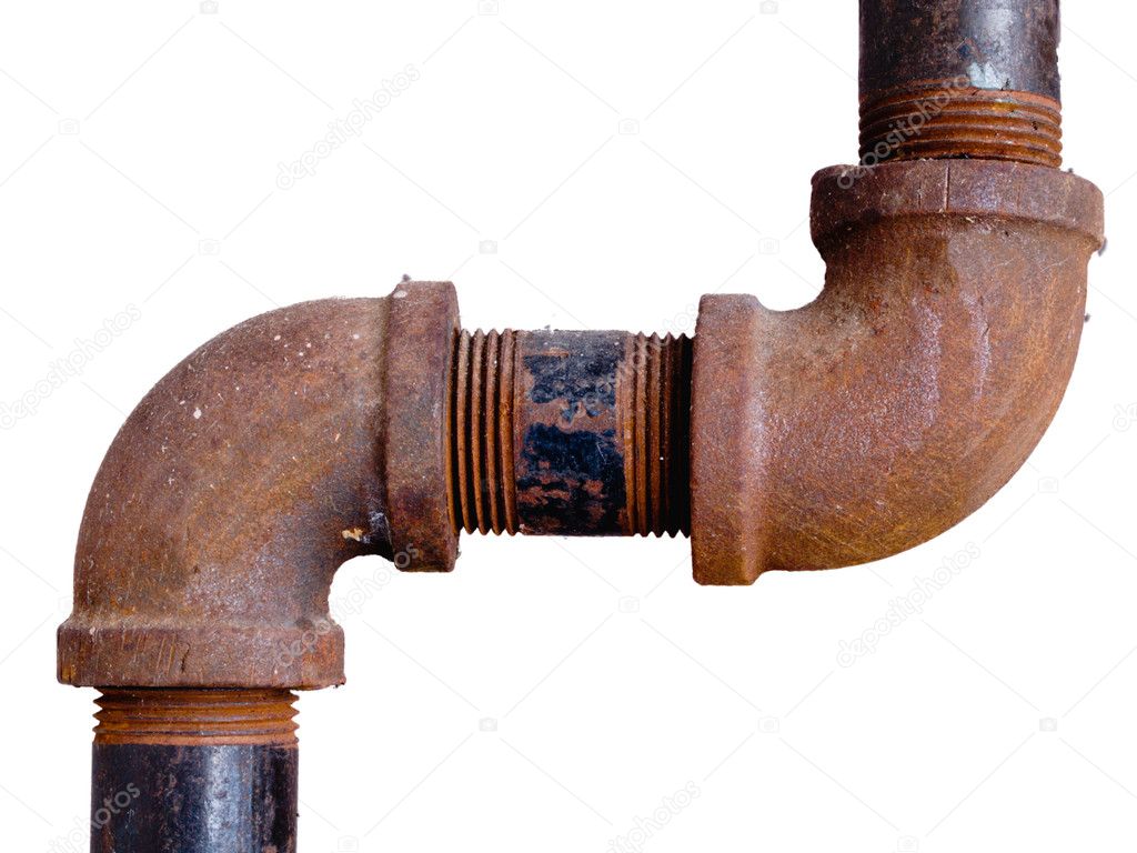 Rusty Pipe ELLS Isolated — Stock Photo © jimdelillo #12415702