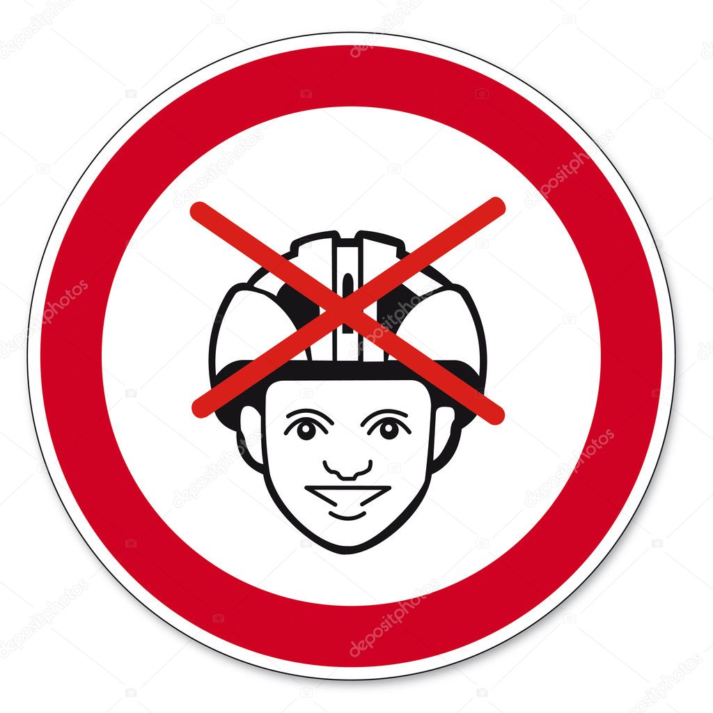 Prohibition signs BGV icon pictogram helmet ban bike Stock Vector Image ...