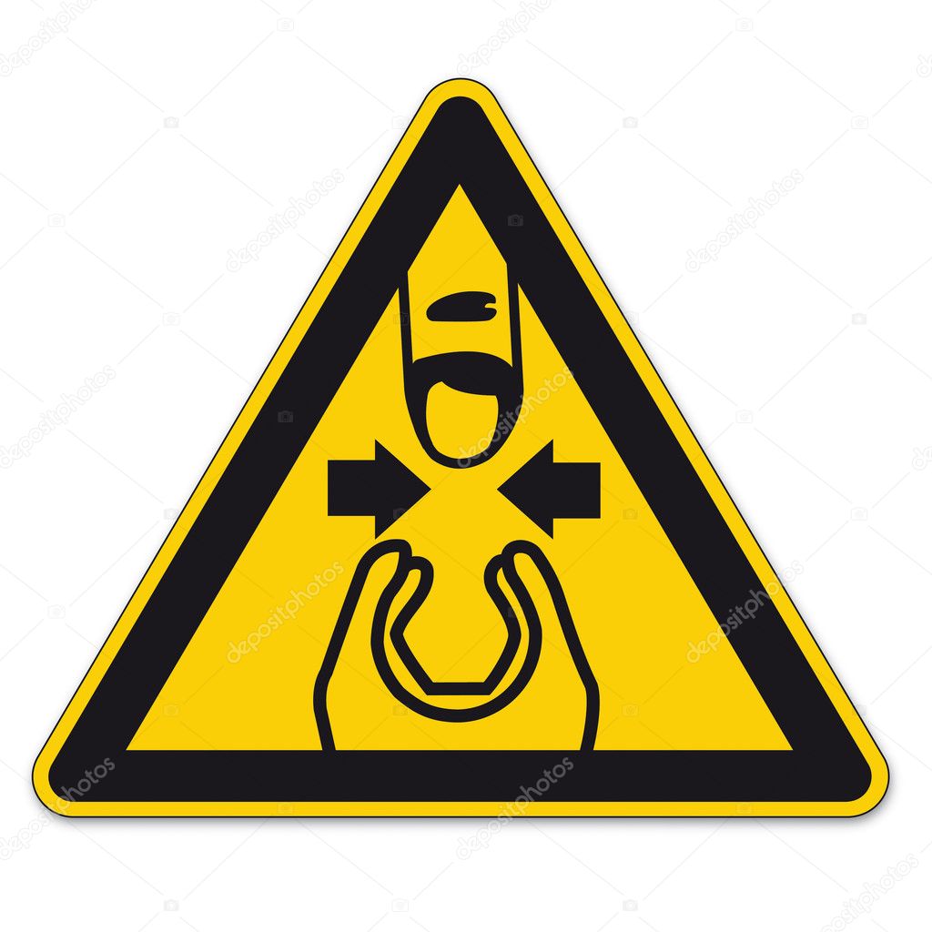 Safety signs warning triangle hand sign BGV A8 vector pictogram icon ...
