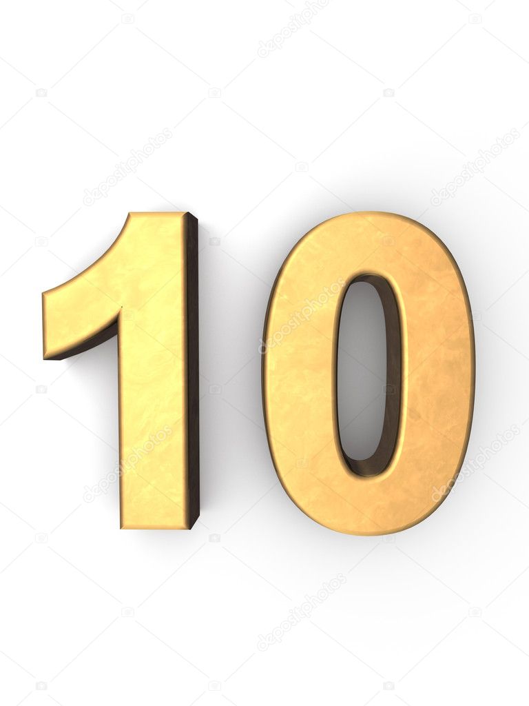 Number ten golden metal texture — Stock Photo © sebicla #11193571