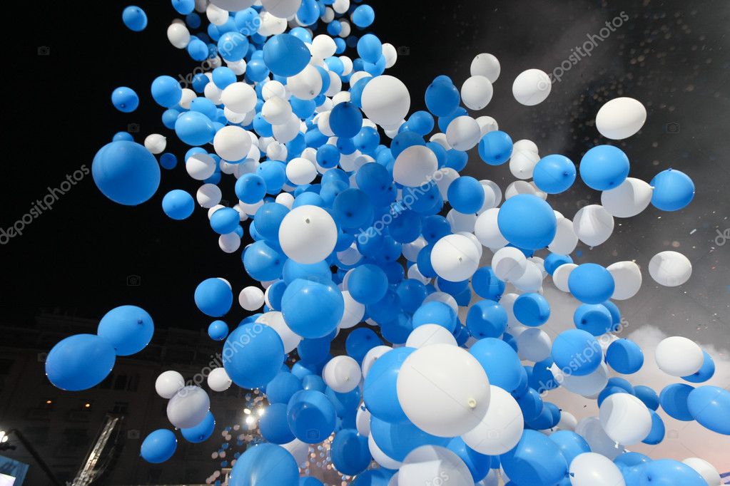 Blue and white balloons — Stock Photo © thelefty #11047097