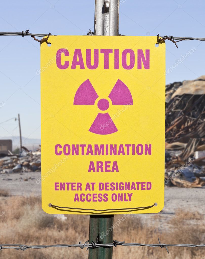 Caution Radioactive Contamination Area Sign — Stock Photo ...