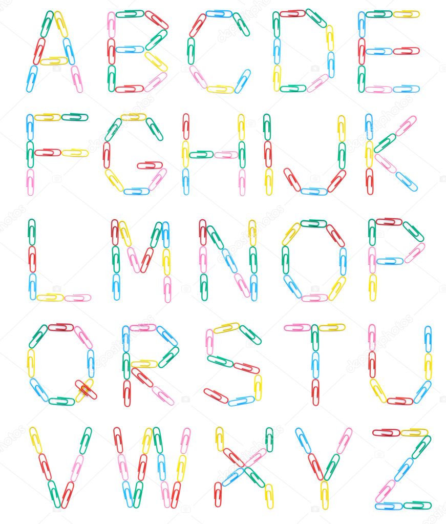 Alfabeto Paperclips Cartas mayúsculas — Foto de stock #12073648 ...