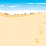 Footprints in the sand by the sea Stock Vector Image by ©Kotenko #10723398