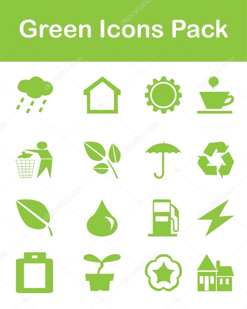 Green Icons Pack Stock Vector by ©karlos1991 11031020