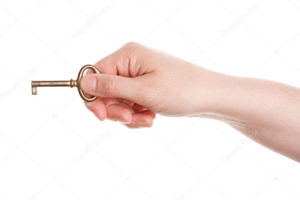 Hand holding old key — Stock Photo © Taigi #11261390