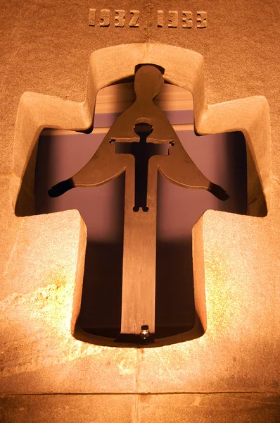 Silhouette of three crosses on a grunge background — Stock Photo ...