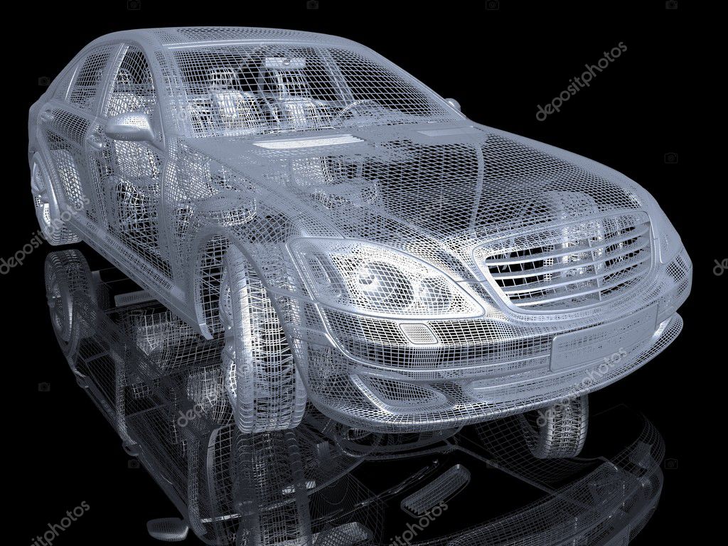 Car model on black background with reflection — Stock Photo © 3DDock ...