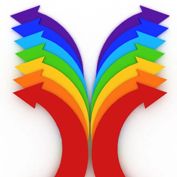 3d arrows of color of rainbow on a white background Stock Photo by ...