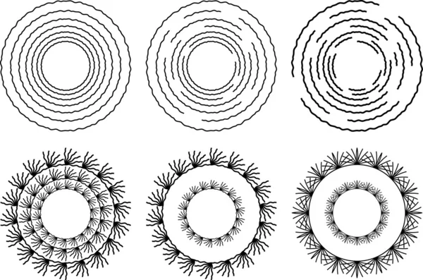 Six circular design elements — Stock Vector © Dustbinman #8960131