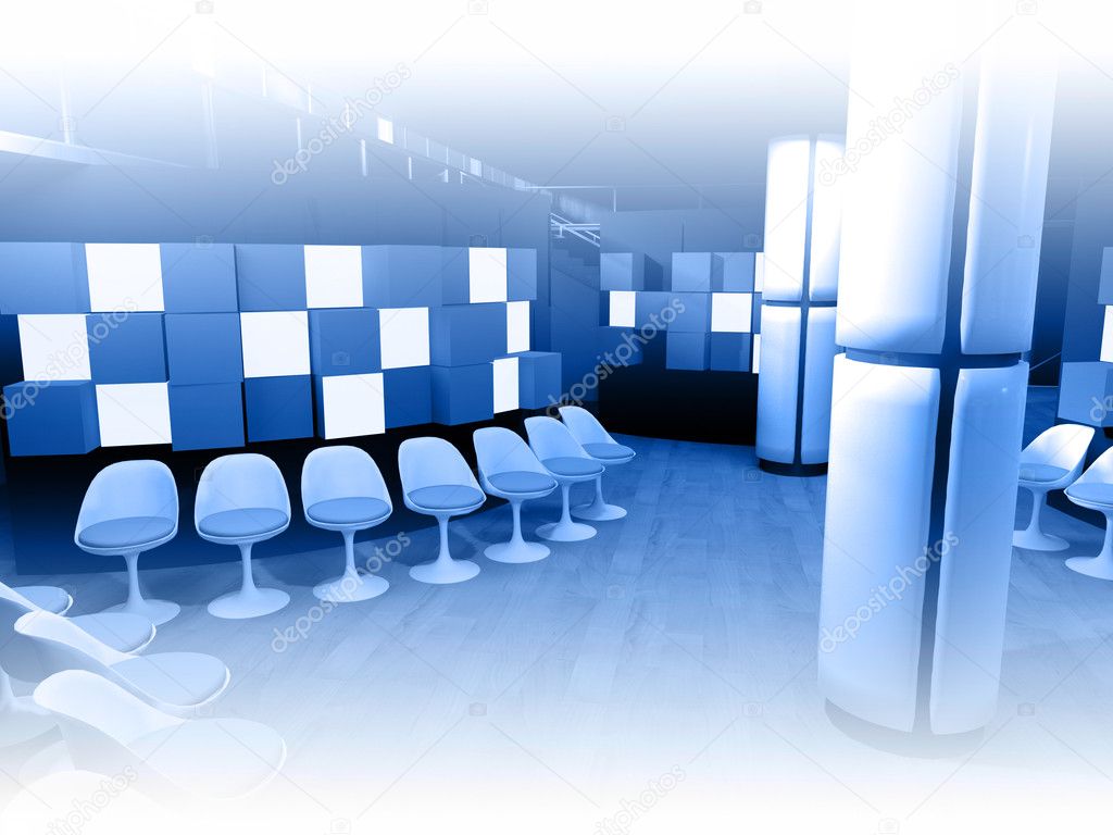 Hospital waiting room, conceptual architecture, clean space. Stock ...