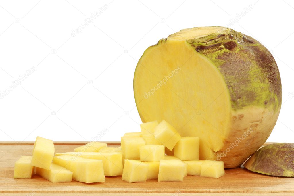 Um nabo cortado fresco (Brassica rapa rapa ) — Fotografias de Stock ...