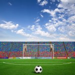 Green football ground against the sky — Stock Photo © Krivosheevv #9246408