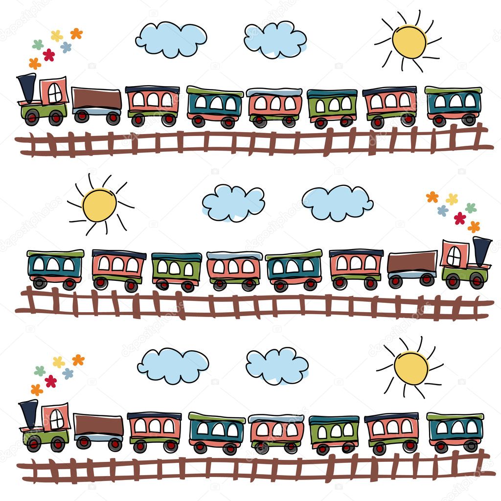 Train pattern — Stock Vector © lemony #11525025