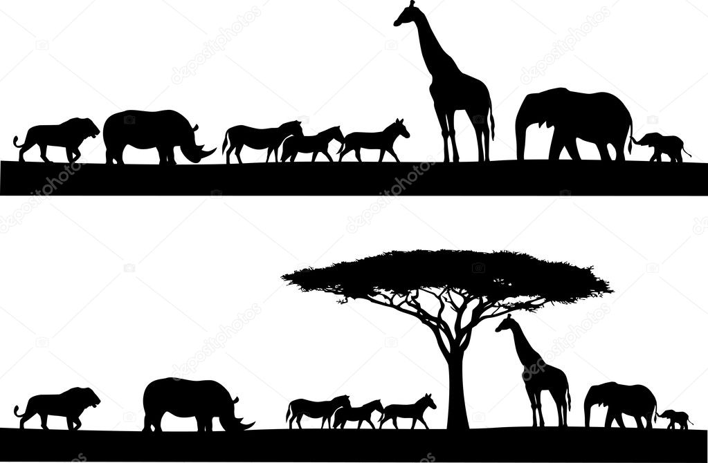 Africa silhouette background — Stock Vector © idesign2000 #11908071