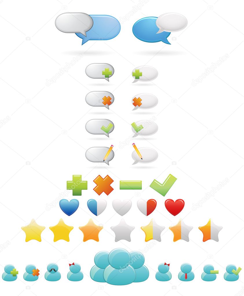 Vector Chat Icons Stock Vector by ©Hellagiustiuey 11990477