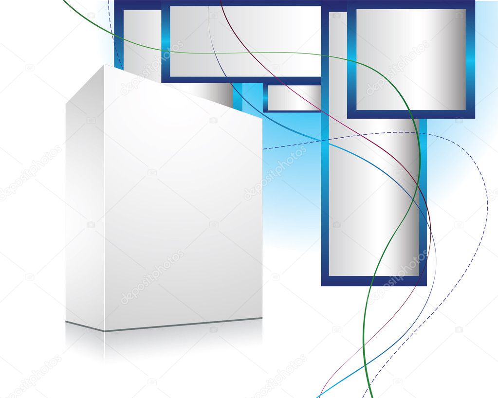 Blank 3d box with abstract background Stock Vector by ©designious 10802035