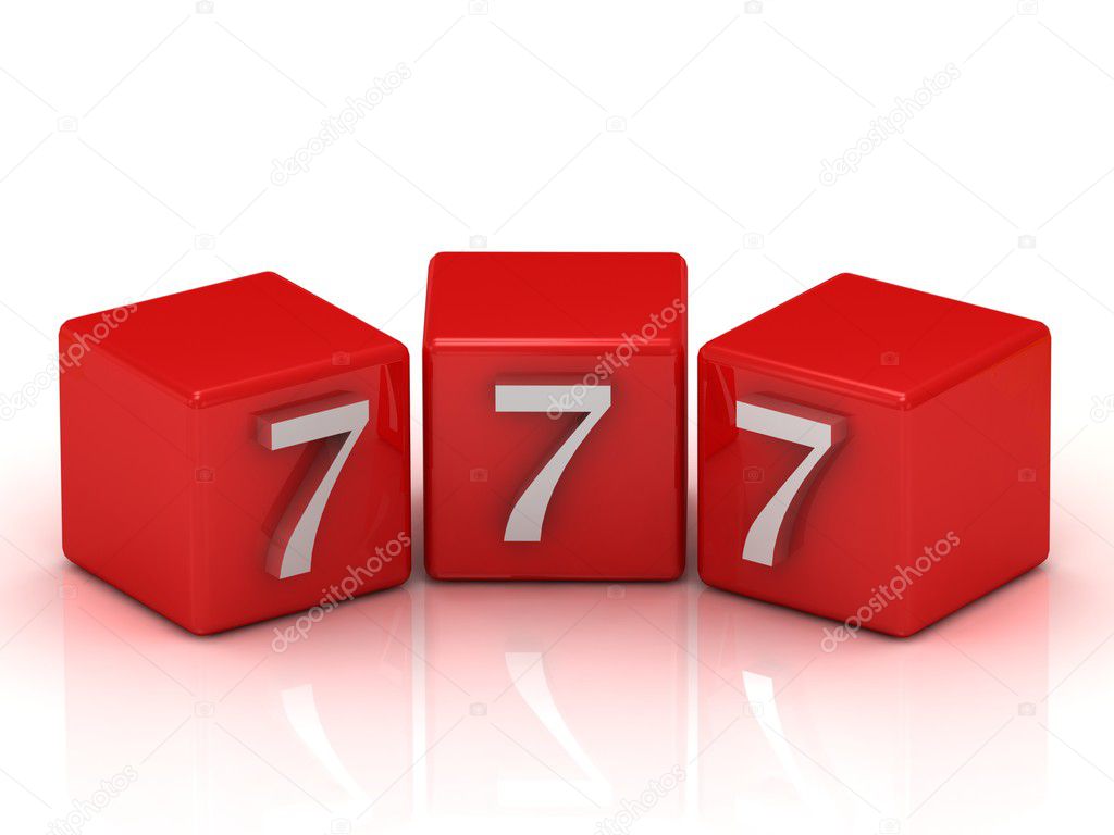 777 number on the red cubes isolated — Stock Photo © naraytrace #11650021