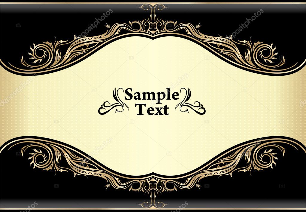 Vintage gold invitation frame design — Stock Vector © Donnay #11454439