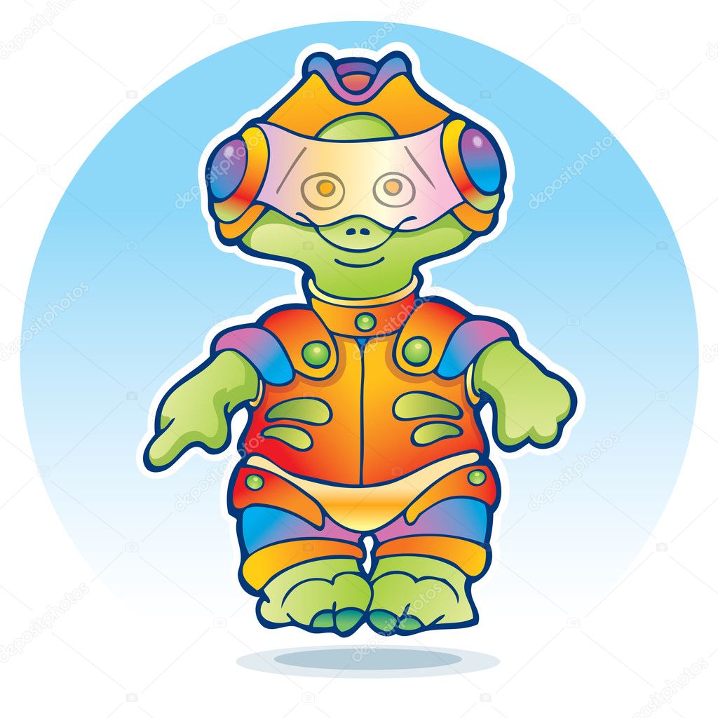 Funny alien wearing space suit Stock Vector Image by ©VLukas #10788058