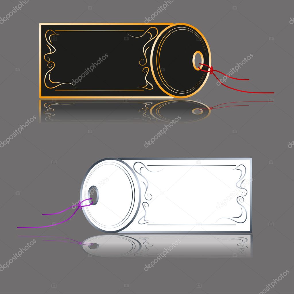 Two elegant price tags on gray — Stock Vector © Ren-t #11426991