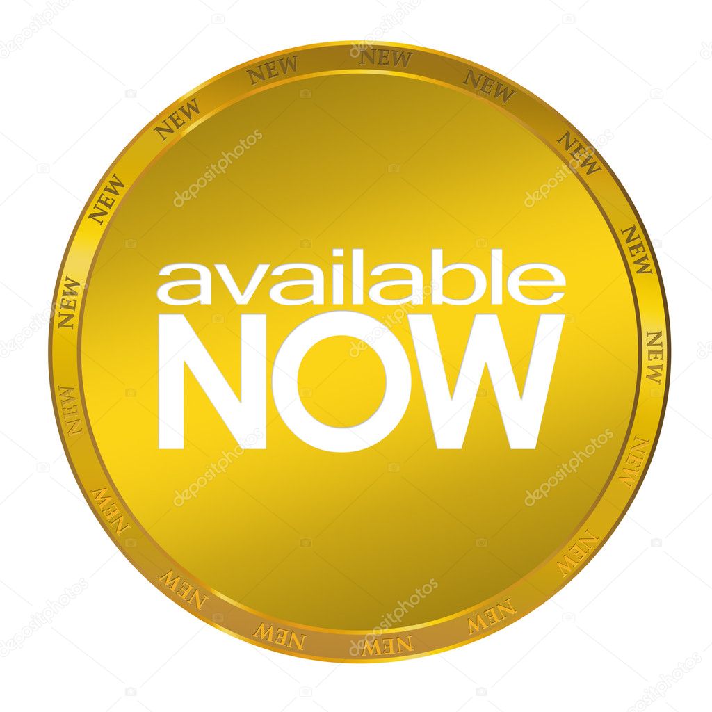 Available now sticker Stock Photo by ©gl0ck 12315655