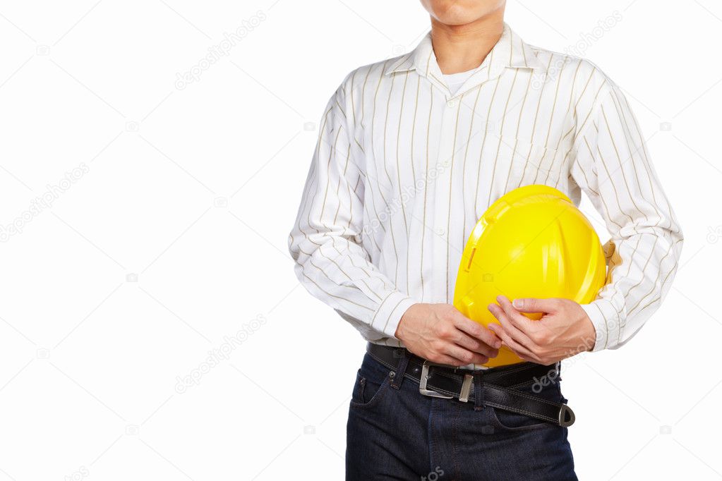 Civil engineer body part with safety helmet Stock Photo by ©OtnaYdur ...