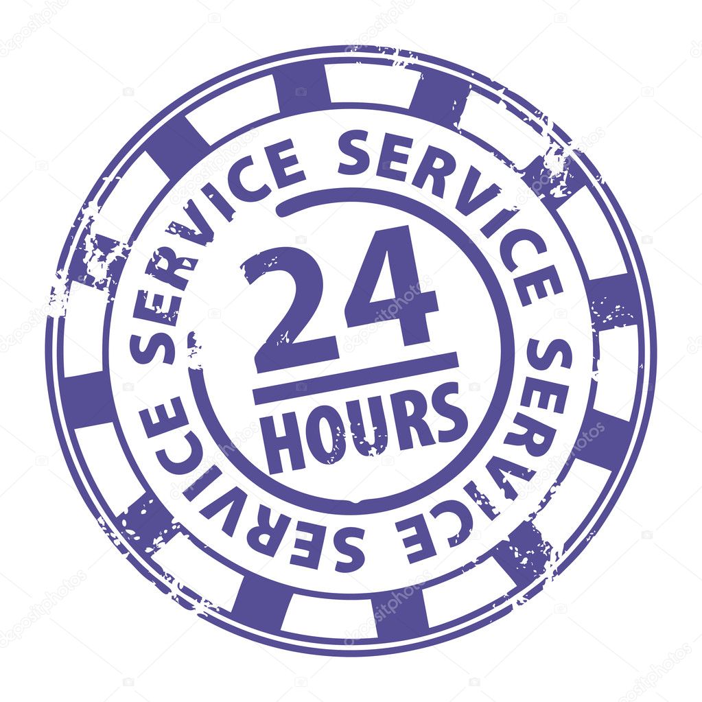 24 hour service stamp — Stock Vector © _fla #11854711