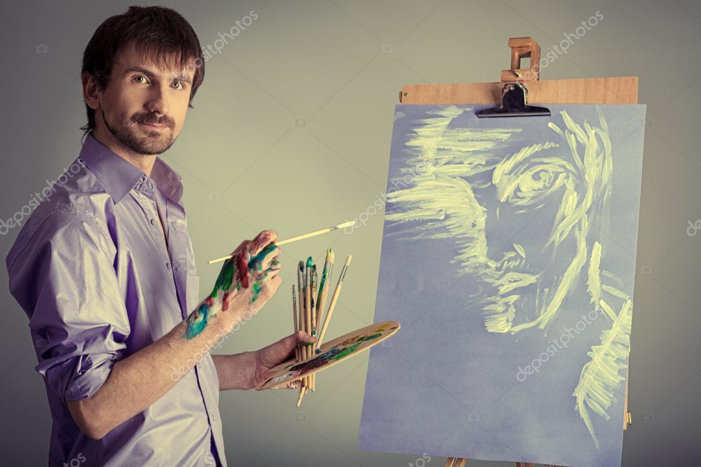 Painting on easel Stock Photo by ©prometeus 11013590