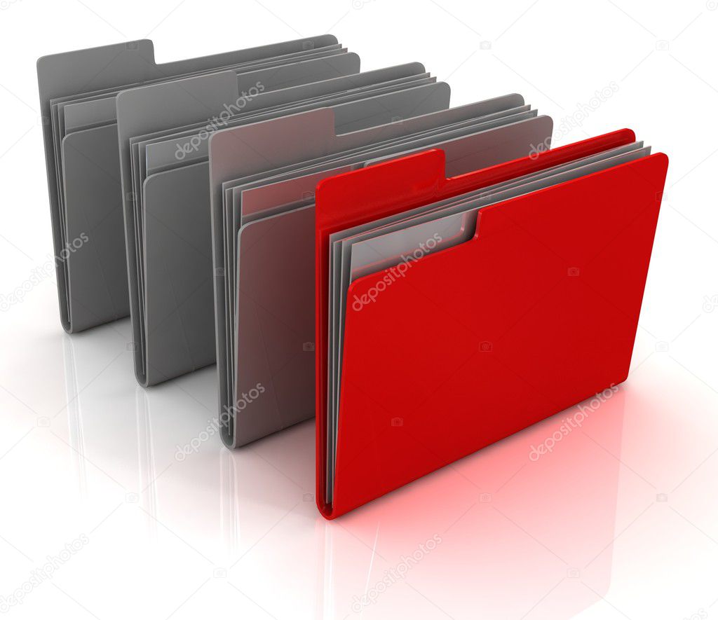 Illustrazione 3d delle icone delle cartelle - Foto Stock: Foto ...