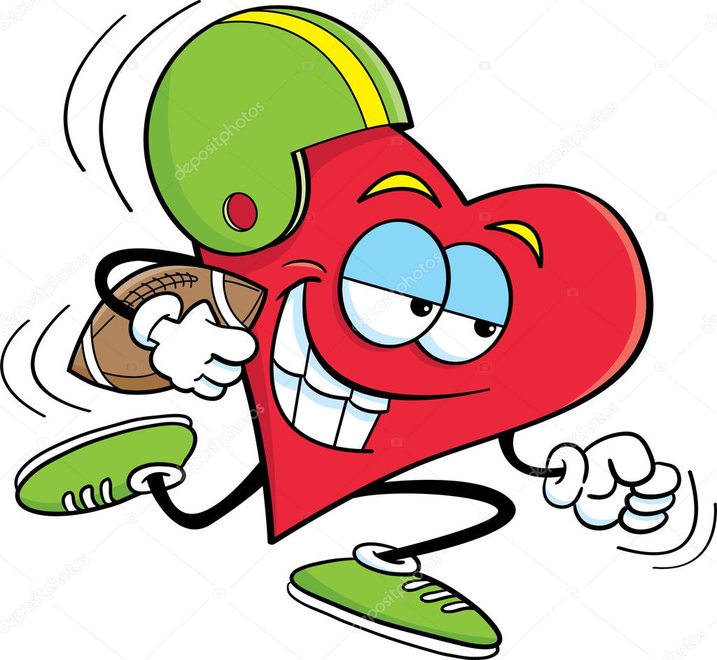 Vector - Heart playing football Stock Vector by ©kenbenner 11289660
