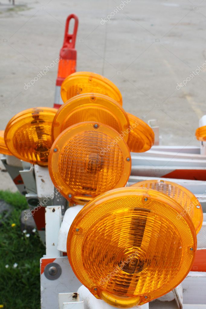 Road construction lights Stock Photo by ©imagevillage 11234104