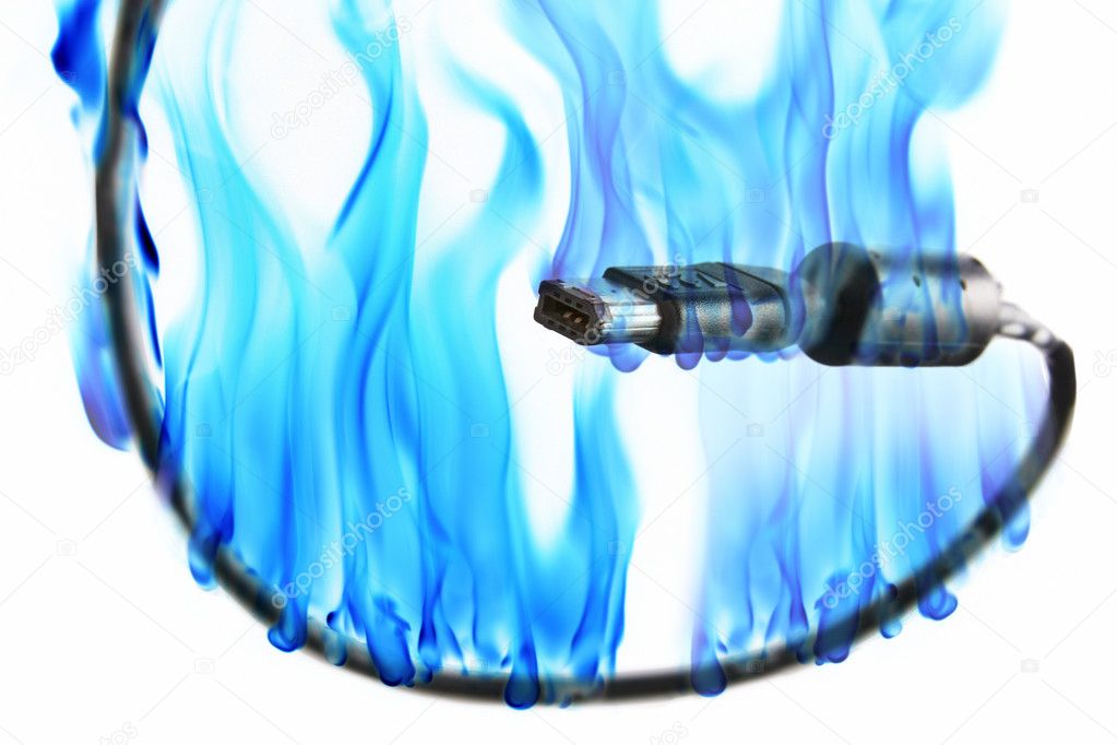 Firewire cable on white — Stock Photo © fergregory #11323138